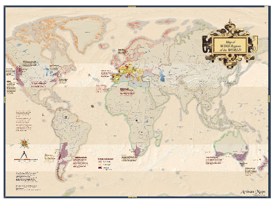 World Wine Regions - 2025 - Coast Map Labs